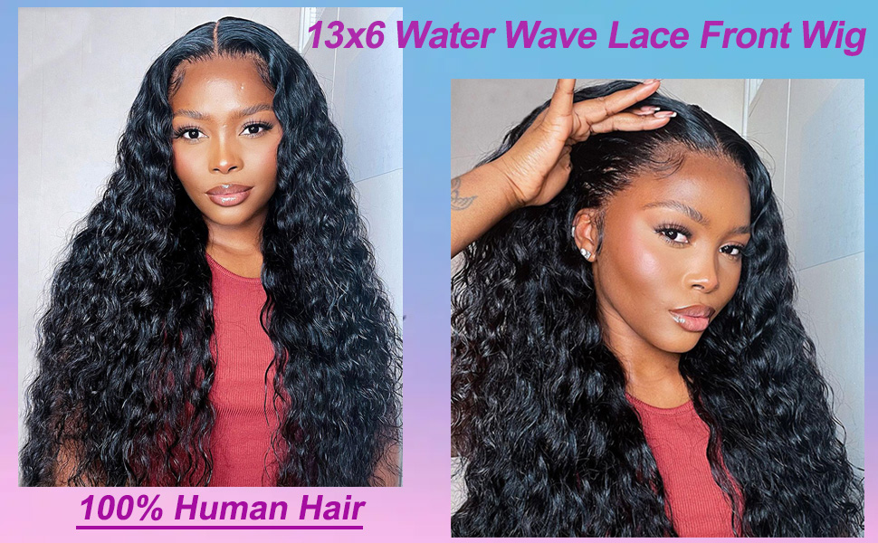 Amazon.com : PERISMODA 12A Water Wave Lace Front Wigs Human Hair 13x6 HD Wet and Wavy Frontal ...