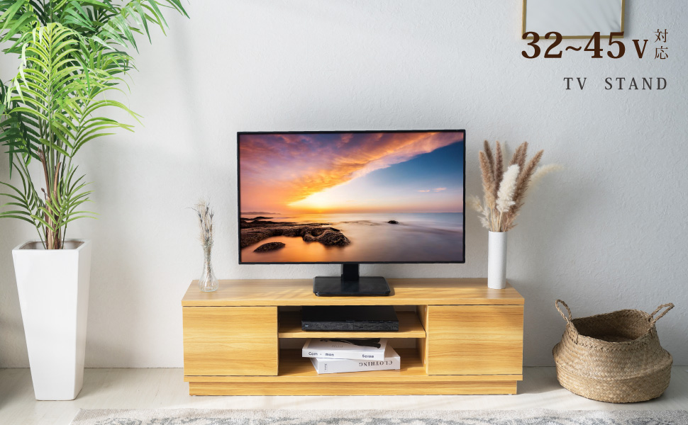 Amazon.co.jp: 【アドアプス 】テレビ台 ローボード tv台 テレビラック テレビボード 32～45v対応 家具 オープン収納 組立式 TVボード tks-trbt-12040m ...