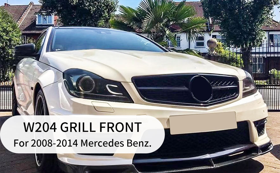 Amazon.com: DIBON AUTO W204 Grill Front Grille Compatible with 2008-2014 Mercedes Benz W204 C ...