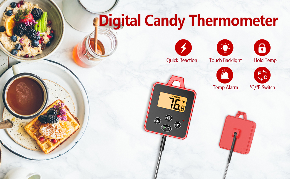 Amazon.com: Timloon Waterproof Digital Candy Thermometer for Candy Making, Instant Read Cooking ...