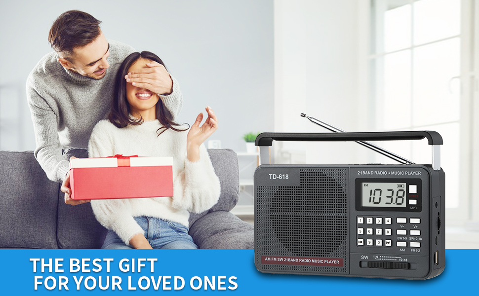 Amazon.com: Portable AM FM Shortwave Radio, LCD Display, Support USB and TF Card, AC Charge and ...