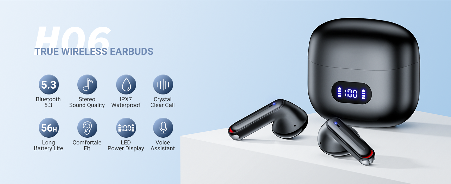 Amazon.com: CAPOXO Wireless Earbuds Bluetooth Headphones 60Hrs Playback Earphones IPX7 ...