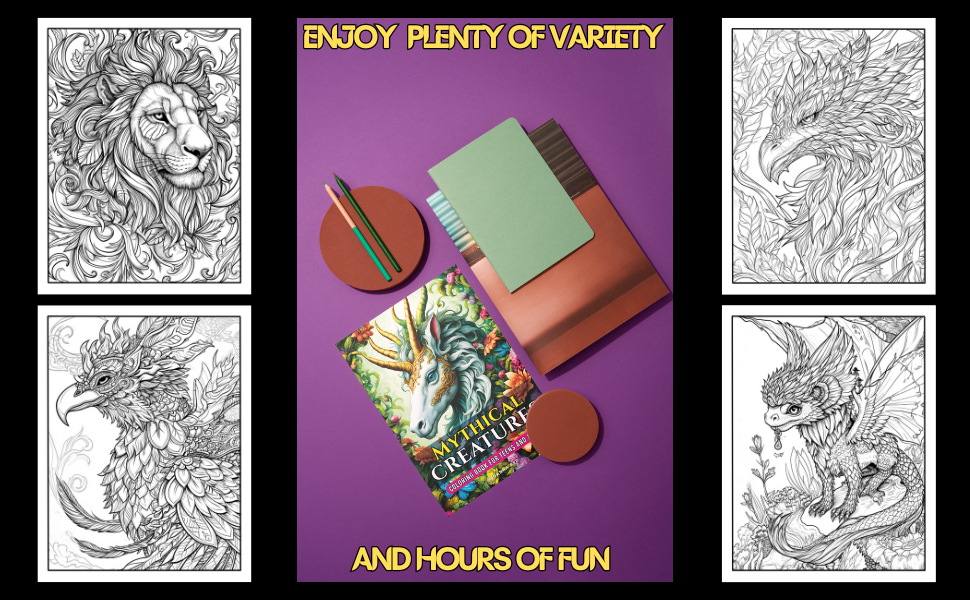 Amazon.com: Mythical Creatures Coloring Book for Teens and Adults: Whimsical Realms Unleashed ...