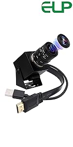 Amazon.com: ELP 4K HDMI USB Camera Manual Zoom Webcam Dual Output ...