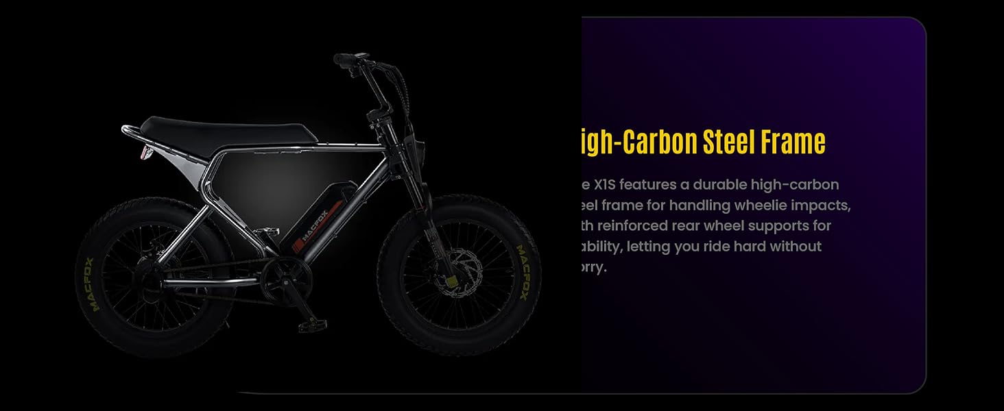 Amazon.com : MACFOX X1S Electric Bike for Adults - Peak Power 750W, 25MPH High-Speed Commuter ...