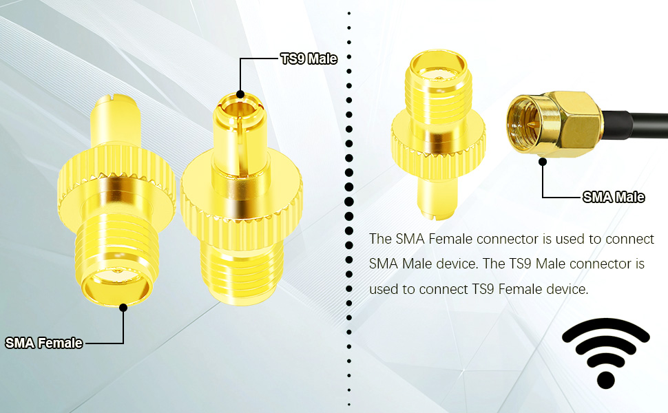 Amazon.com: CNARIO SMA TS9 Coax Adapter SMA Female to TS9 Male Coaxial Connector Gold Plated ...