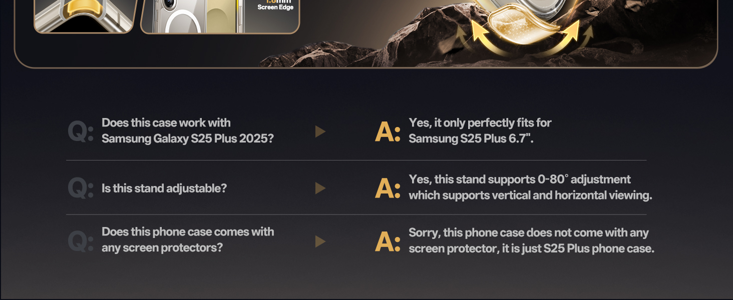 Amazon.com: SIXBOX Magnetic for Samsung Galaxy S25+ Plus Case, Built-in Kickstand [Non-Yellowing ...