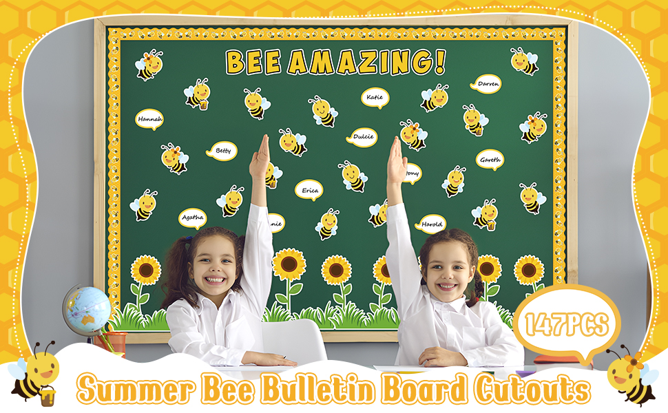 Amazon.com: AsodSway Summer Bee Bulletin Board Cutouts Classroom ...