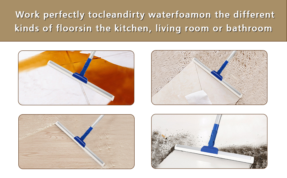 Amazon.com: Floor & Window Professional 180° Rotatable Squeegee Scrubber with 56" Adjustable ...