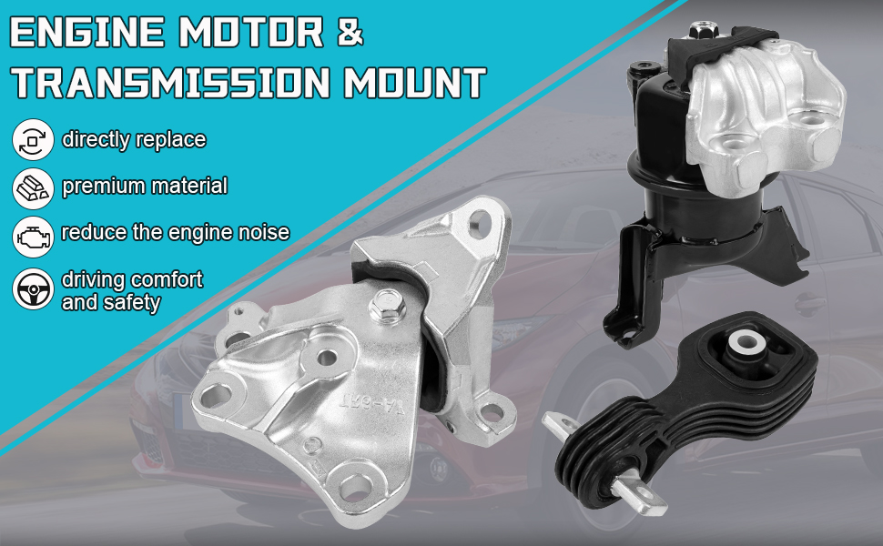 Amazon.com: 3PCS Engine Motor & Transmission Mount Set Compatible with 2012 2013 Honda Civic 1 ...