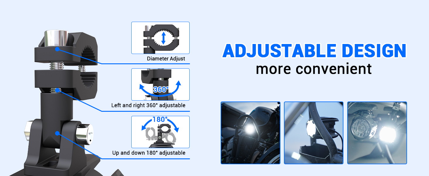 Amazon.com: SUPAREE 15000LM Motorcycle LED Auxiliary Lights, 60W White Spot Light with Mount ...