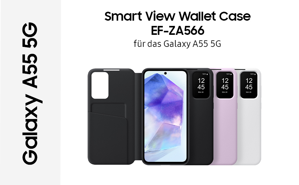 Samsung Smart View Wallet Smartphone Case EF-ZA556 für das Galaxy A55 5G, Handyhülle, Kartenfach ...