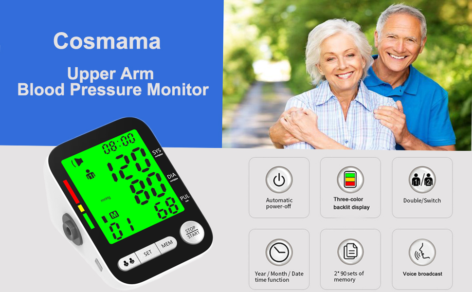 Amazon.com: Blood Pressure Monitor, Automatic Blood Pressure Machine for Home Use, BP Monitor ...