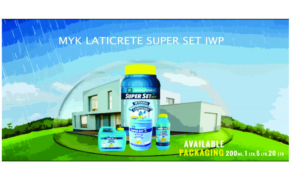 MYK Laticrete Superset IWP | Waterproofing Solution for Homes | 200ml For 50kg Cement | Superset ...