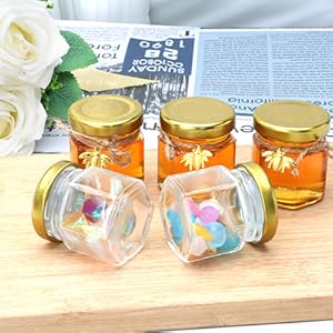 Amazon.com: XING-RUIYANG 60 pack 1.5 oz Mini Honey Jars，baby shower favors,There's honey sticks ...