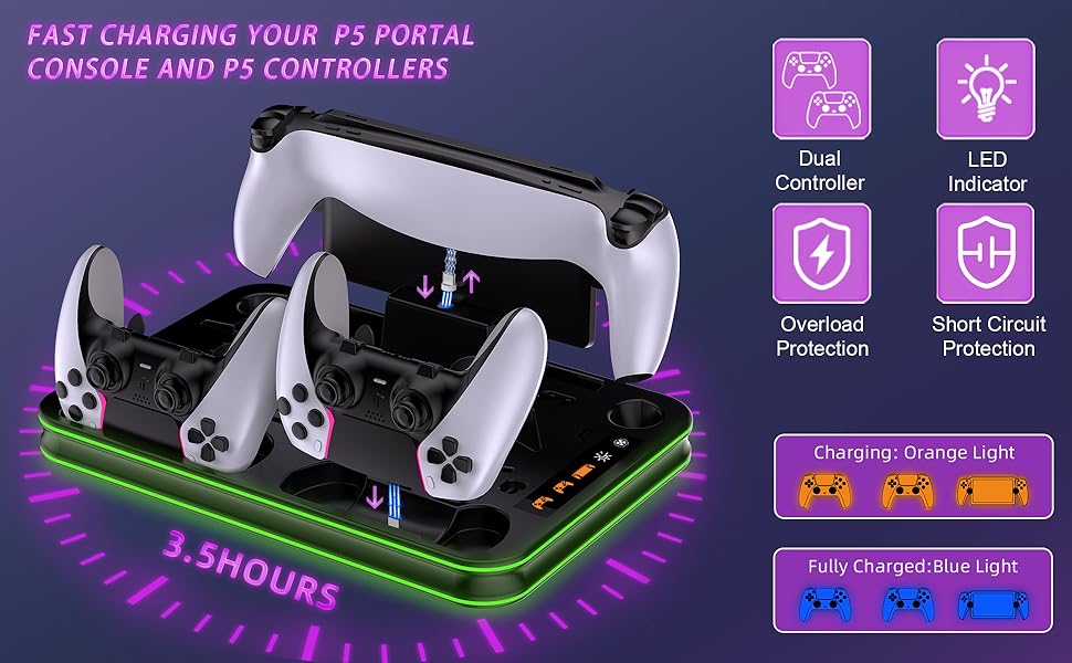 Amazon.com: Stand and Cooling Station for PS5/PS5 Slim, Charging Dock Station Compatible with ...