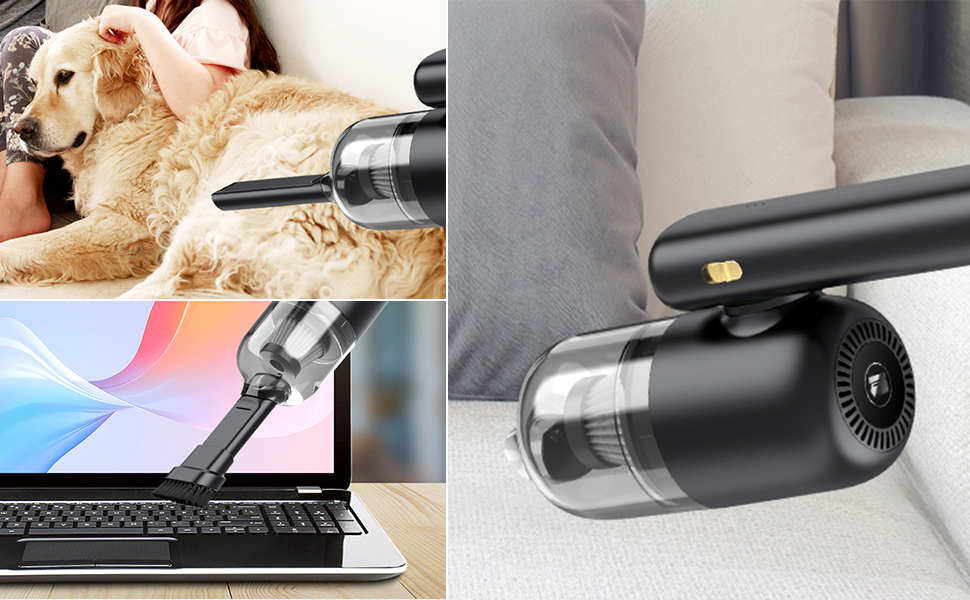 Amazon | Glvaner ハンディクリーナー コードレス 多機能車用掃除機 ハンディ掃除機 LEDライト付き Type-C充電 グリップ取り外す可 低騒音 軽量 車載 キーボードなど ...