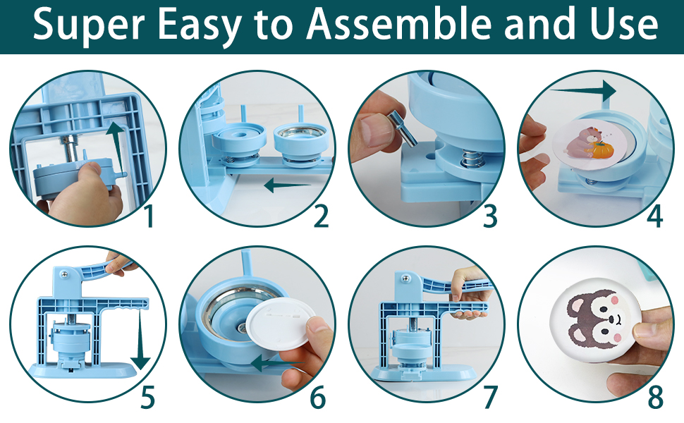 Amazon.com: MK.Bear Button Maker Machine Multiple Sizes 1+1.25+2.25inch(4th Gen), DIY Button Pin ...