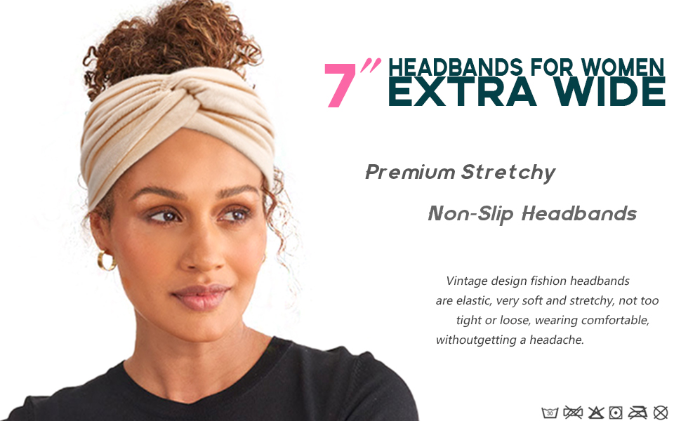 Amazon.com : IVARYSS Extra Wide Boho Headbands for Women Non-Slip, 7'' Large Twist Knotted ...