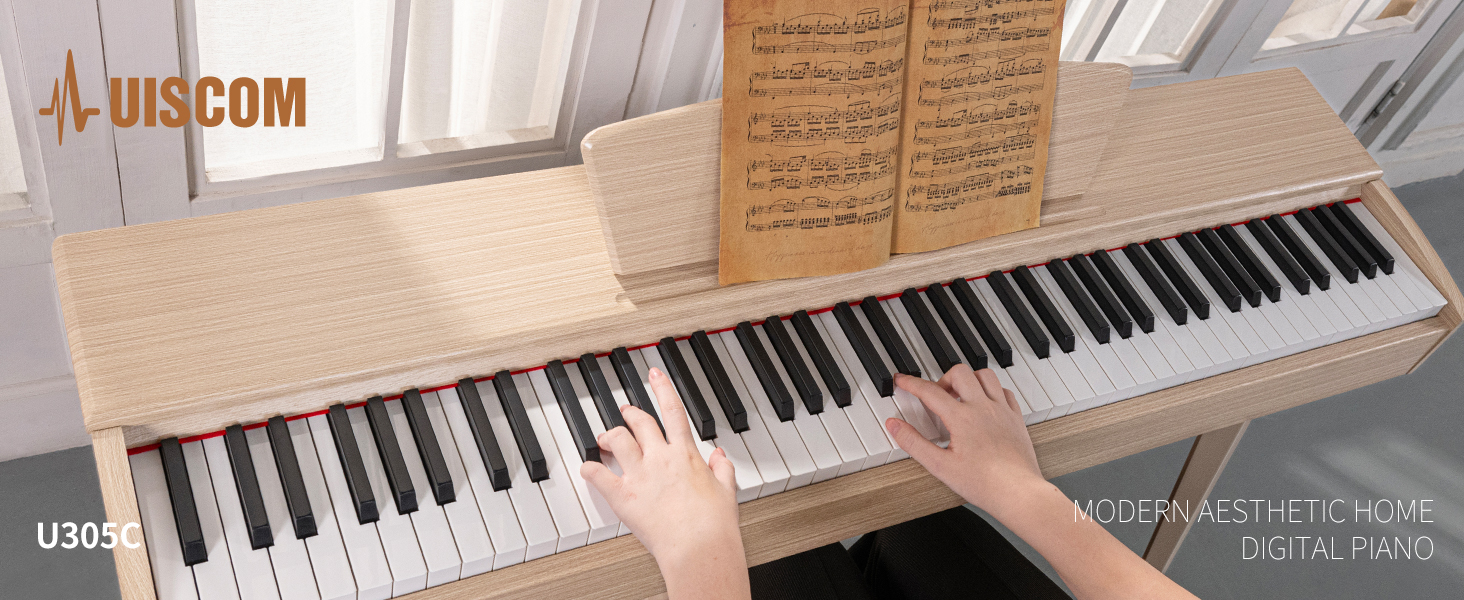 Amazon.com: UISCOM 88-Key Weighted Keyboard Piano - Full-Size Beginner Digital Piano with Multi ...