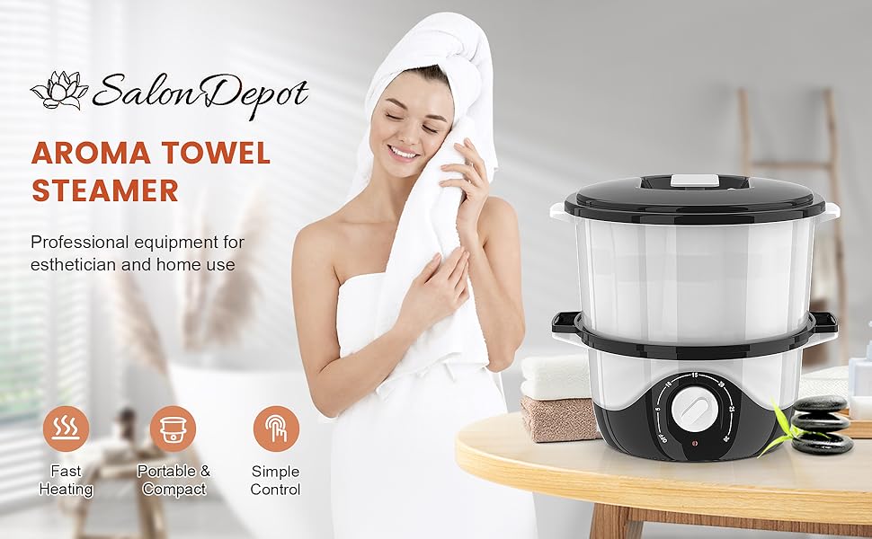 Amazon.com: SalonDepot Towel Steamer Hot Towel Warmer Quickly Heating Towel Heater Hold 12 Wet ...