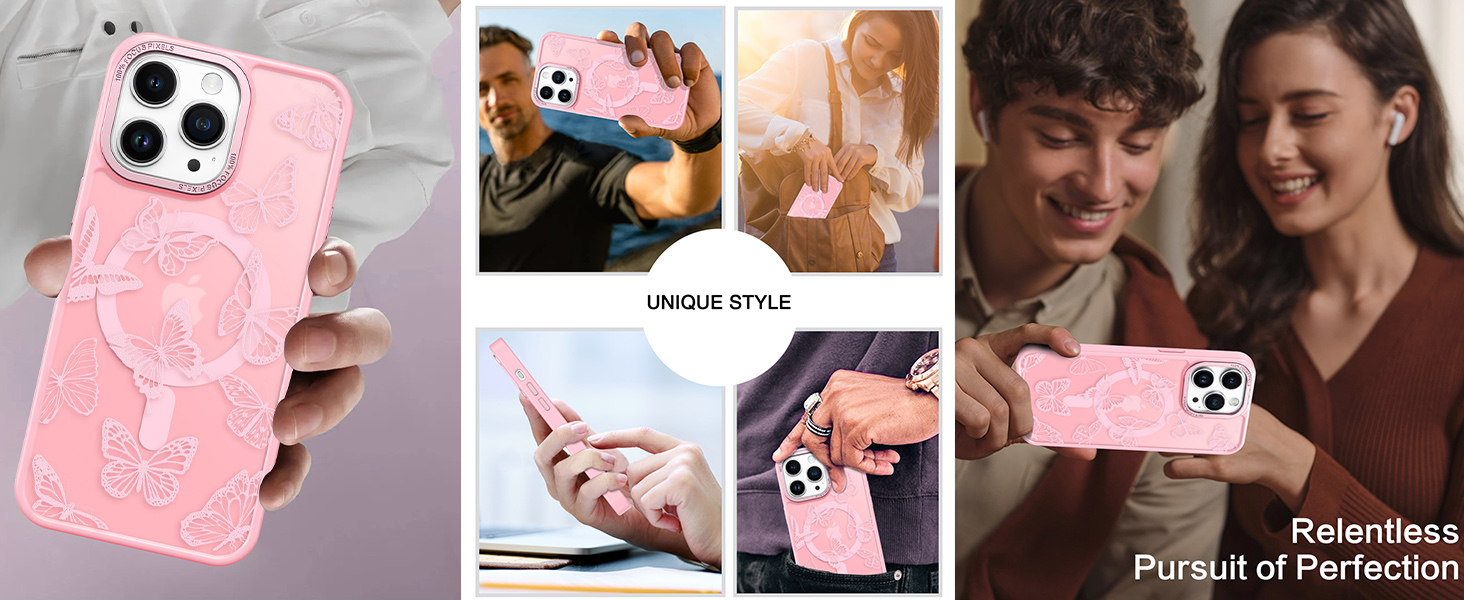 Amazon.com: BENTOBEN for iPhone 14 Pro Max Case, Cute Butterfly Pattern Magnetic Phone Case ...