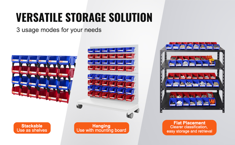 VEVOR Plastic Storage Bin, (5-Inch x 4-Inch x 3-Inch), Hanging ...