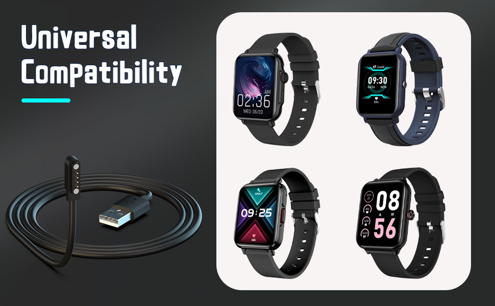 Smart Watch Charger Magnetic 4 Pin 7.62mm for Smartwatch GT88 G3 KW18 Y3 KW88 GT68 KW98 KW99 ...