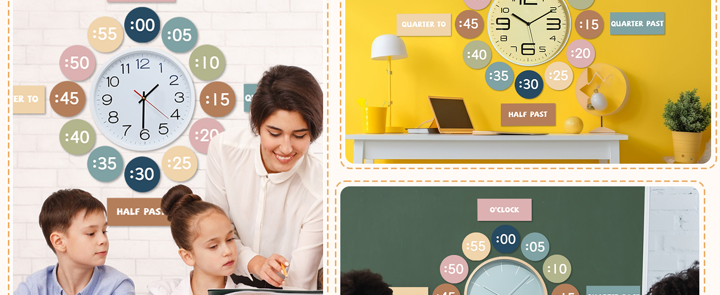 Amazon.com : BOHO Rainbow Clock Numbers BOHO Bulletin Board Kit BOHO ...