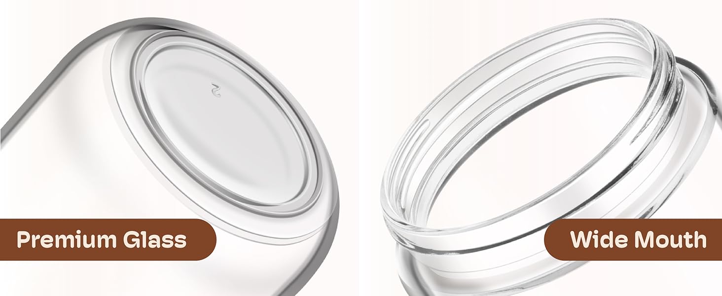 Amazon.com: 2 pack 10oz Overnight Oats Containers with Bamboo Lids, Glass Jars with Airtight ...