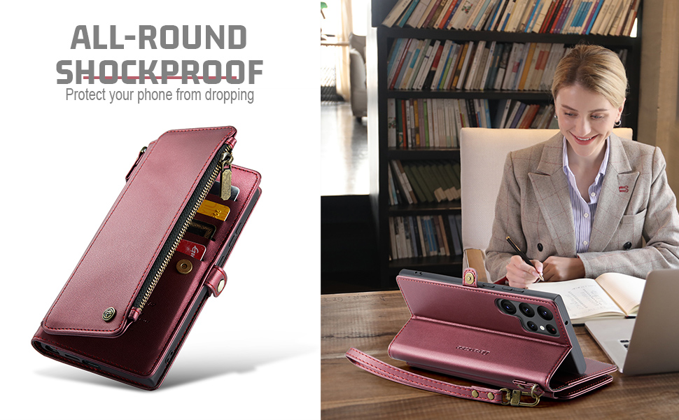 Amazon.com: Defencase Compatible with Samsung Galaxy S22 Ultra Case Wallet with RFID Blocking ...