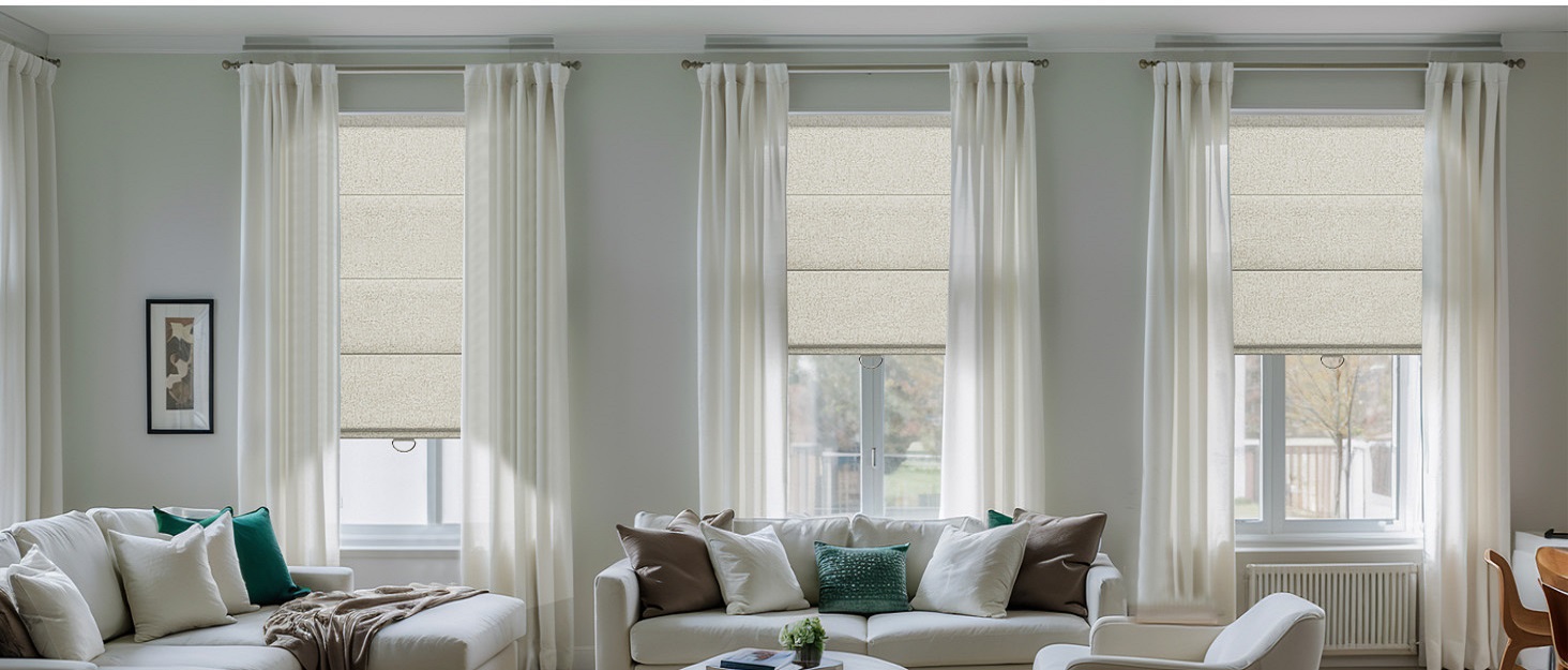Amazon.com: MiLin Light Filtering Roman Shades for Indoor Windows - Room Darkening Outside Mount ...