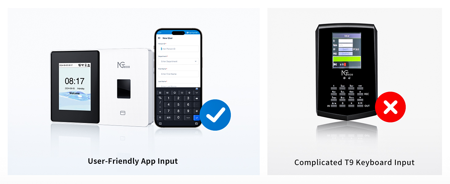 Amazon.com: NGTeco Cloud Time Clock, 5GHz WiFi Time Clocks for Employees Small Business, TC2 ...