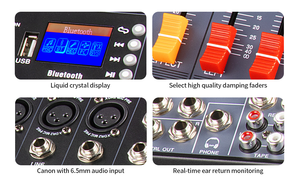 Amazon.com: Audio Mixer Froket CT-8 Professional 8-Channel Audio ...