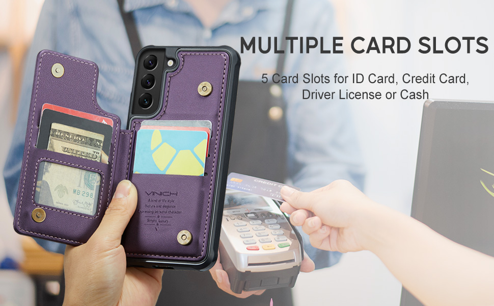 Amazon.com: Vinich for Samsung Galaxy S22 Plus Wallet Case with Card Holder, RFID Blocking ...