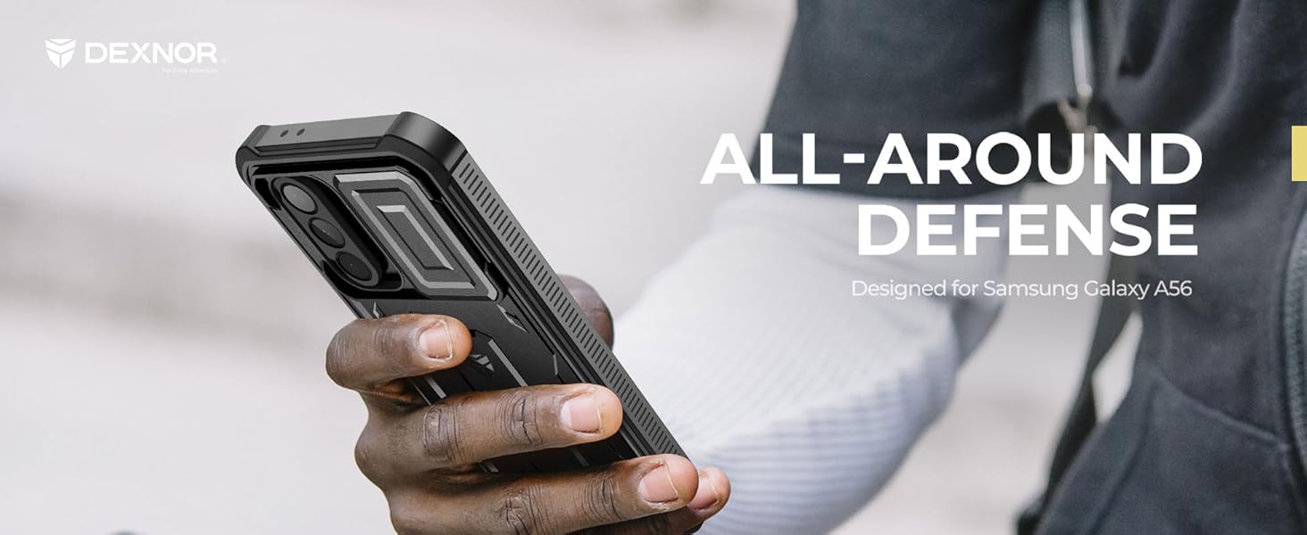 Amazon.com: Dexnor for Samsung Galaxy A56-5G Case, [2 Front Frame] [Built-in Magnetic Slide ...