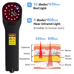 Amazon.com: Toponechoice Red Light Therapy Device, 4x808nm+16x650nm, Infrared Red Light Therapy ...