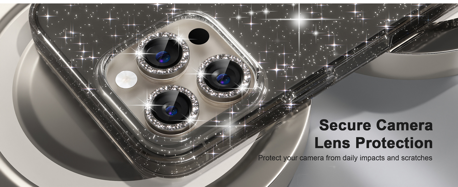 Amazon.com: Choiche Compatible for iPhone 15 Pro Max Case, Women Cute Clear Glitter Bling ...