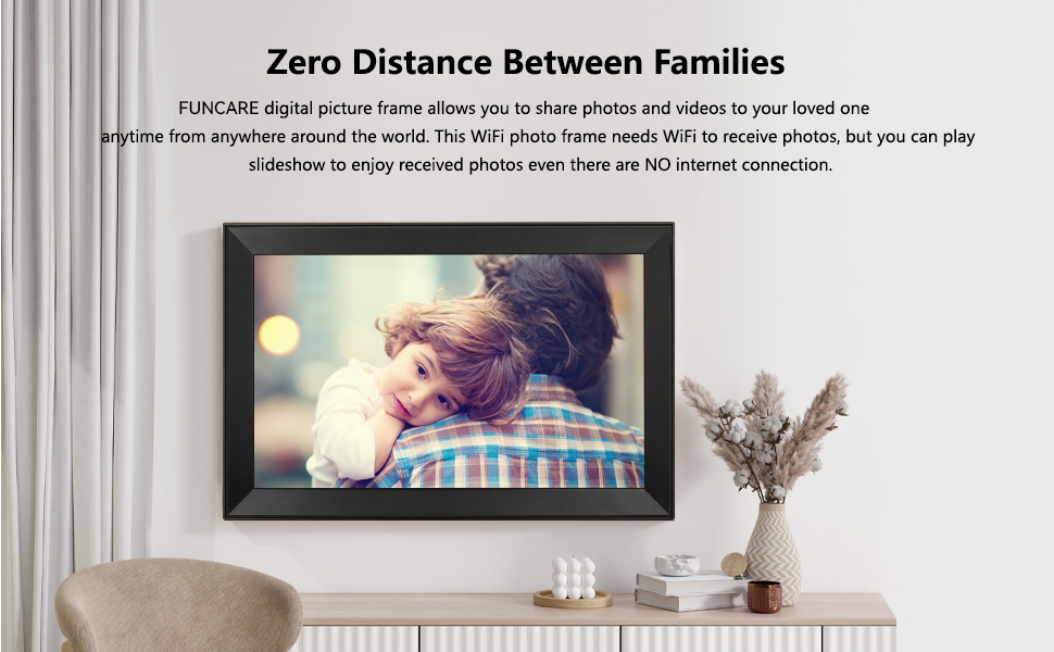 Funcare Digital Photo Frame 15.6 Inch, 1920 * 1080 HD IPS Touch Screen Wifi Digital Picture ...