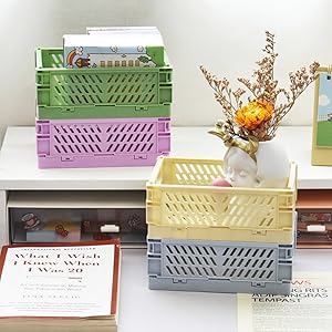 Amazon.com: 6Pcs Mini Plastic Baskets for Shelf Storage Organizing ...