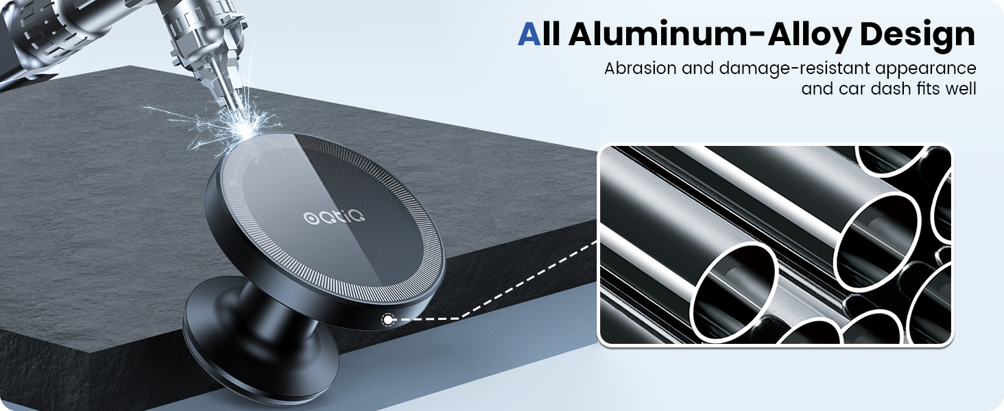 Amazon.com: OQTIQ for MagSafe Car Mount [All-Metal] Dashboard Magnetic Phone Holder for Car ...
