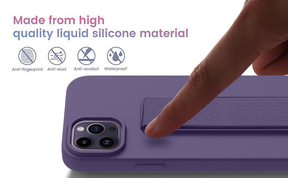 Amazon.com: LAUDTEC Silicone Kickstand Case Compatible with iPhone 14 Pro, Vertical and ...