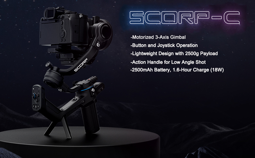 FeiyuTech Official SCORP-C Camera Gimbal,3-Axis Handheld Gimbal Stabilizer for DSLR and ...
