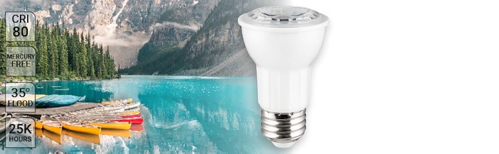 Sunlite 41568 LED PAR16 Long Neck Recessed Spotlight Bulb, 7 Watt, (75W Halogen Replacement ...