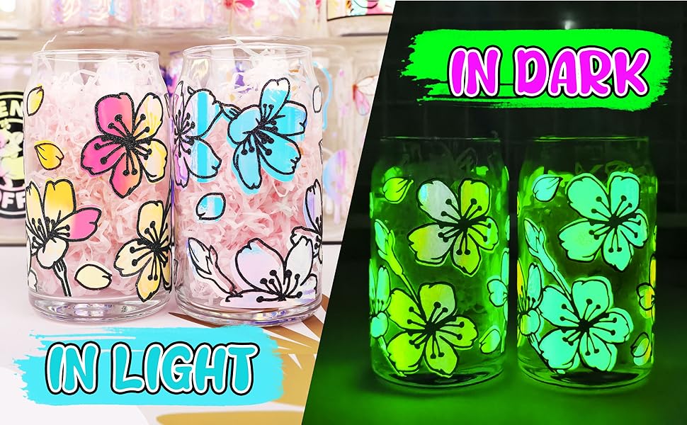 Amazon.com: TECKWRAP Glow in The Dark Vinyl Permanent Chrome Vinyl, Opal White to Green, 1ft x ...