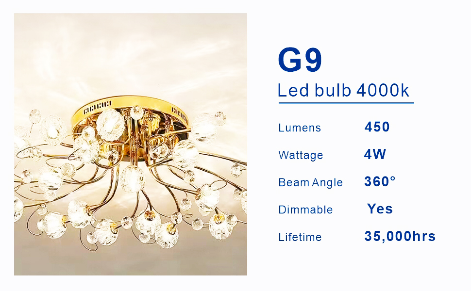 GOHDLAMP Lampadine LED G9 Dimmerabile Bianco Naturale 4000K, 230V 4W G9 Bianco Day Lampadina ...