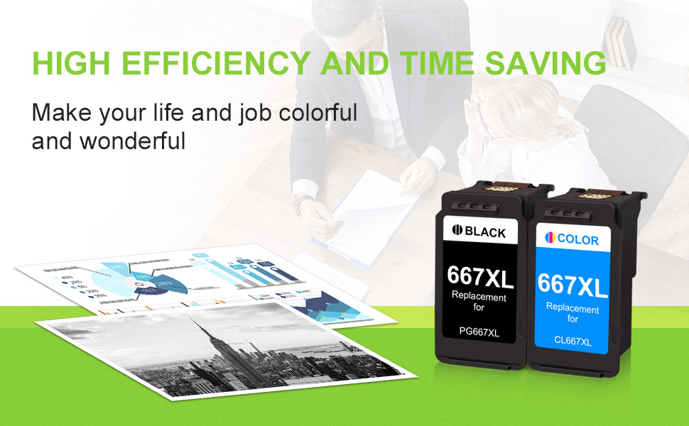 Amazon.com: 667XL - Cartucho de tinta negro y color de repuesto para cartuchos de tinta HP 667XL ...