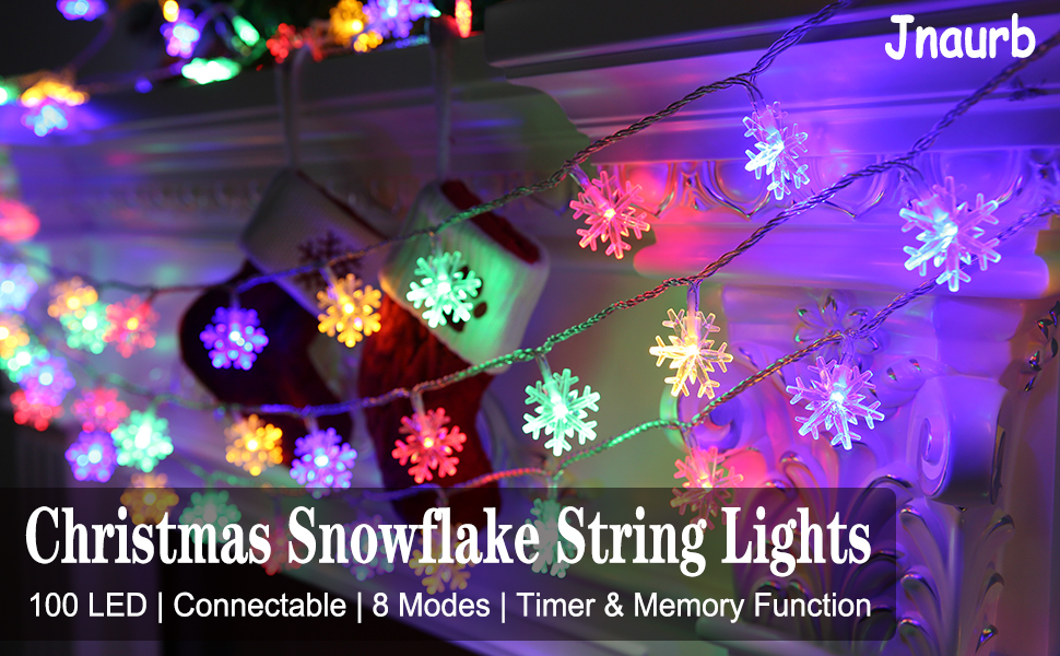 Amazon.com: Christmas Snowflake String Lights, 49 ft 100 LED ...