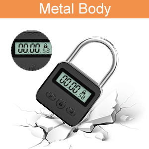Metal Timer Lock, 99 Hours Max Timing Lock with LCD Display, Multi-Function Electronic Timer ...