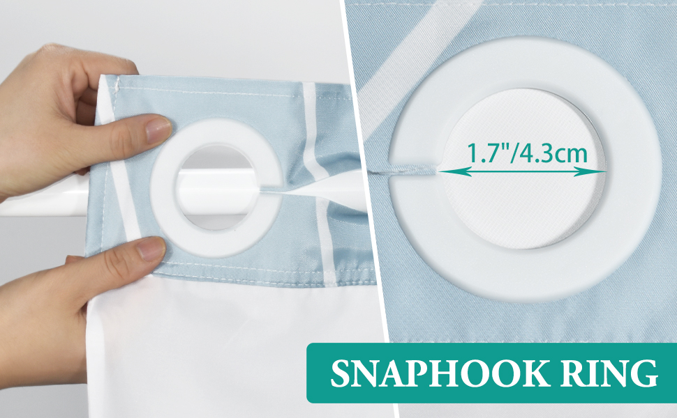 Amazon.com: LXBNI No Hook Light Blue Striped Long Shower Curtain with Snap in Fabric Liner Set ...